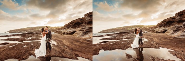 Dominique and Warren Elopement at Lanai Lookout, Honolulu, Hawaii ...