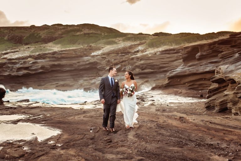 Dominique and Warren Elopement at Lanai Lookout, Honolulu, Hawaii ...