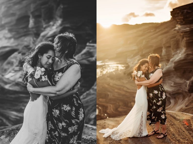 Dominique and Warren Elopement at Lanai Lookout, Honolulu, Hawaii ...