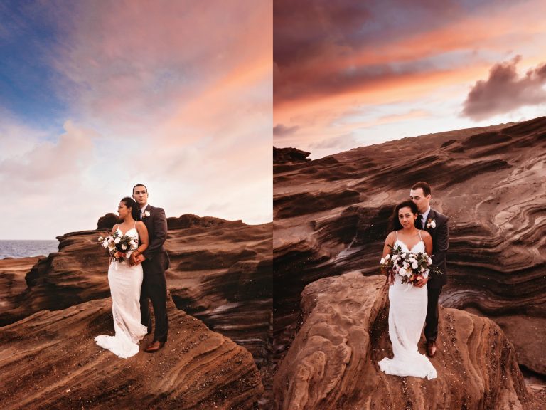 Dominique and Warren Elopement at Lanai Lookout, Honolulu, Hawaii ...