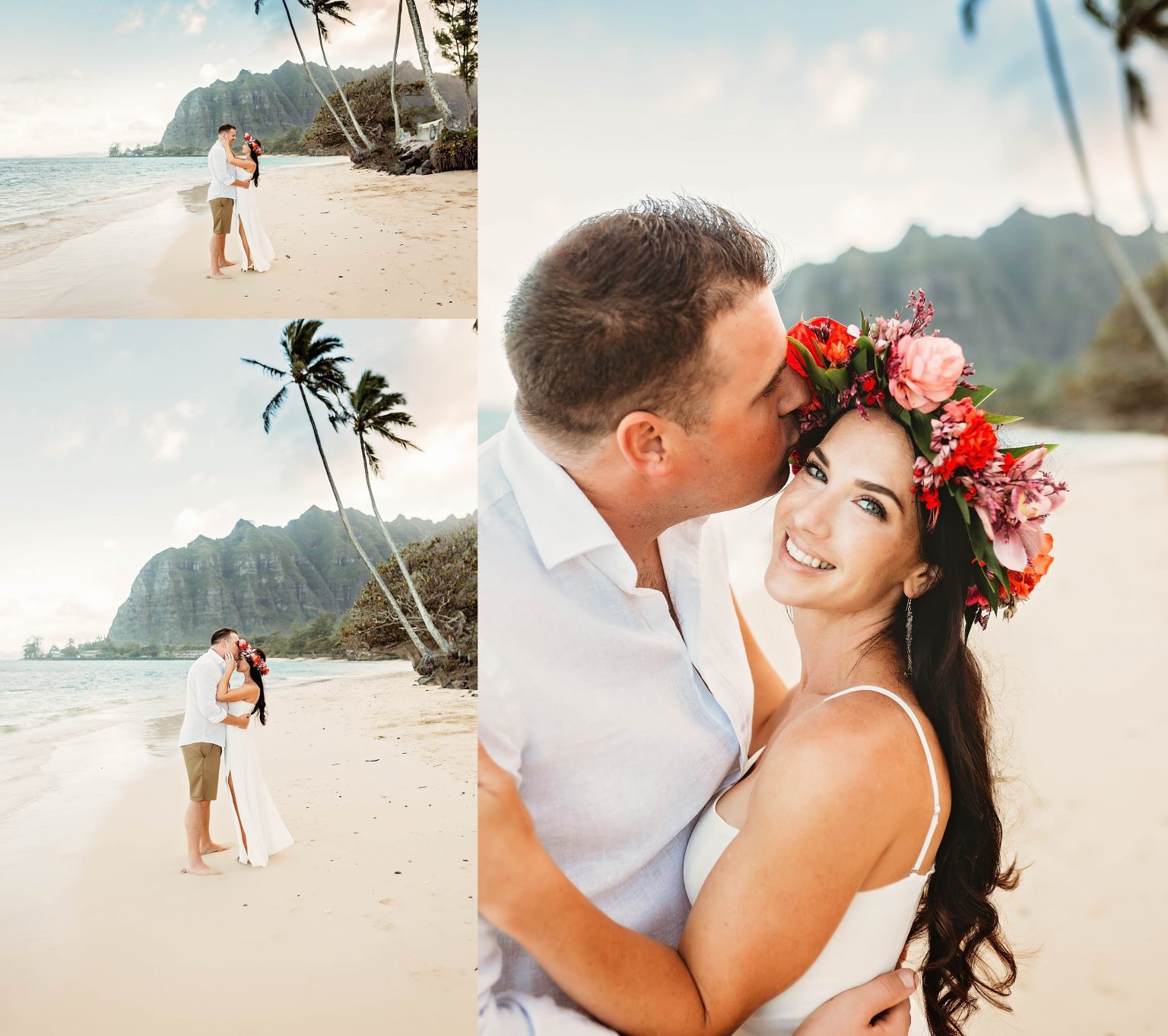 Eryn + James Sunset Elopement at Ka'a'awa Beach, Honolulu, Hawaii ...