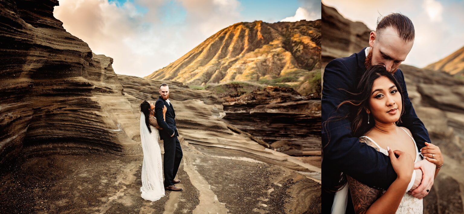 Monica and Micah Hawaii Elopement at Lanai Lookout | Oahu Elopement Photographer | Oahu Wedding ...